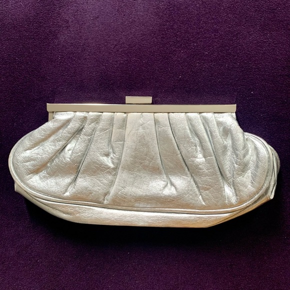 Bags | Metallic Silver Clutch | Poshmark